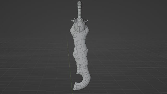 Stylized Crystal Sword with Oni bones PBR low-poly game ready model 3D ...