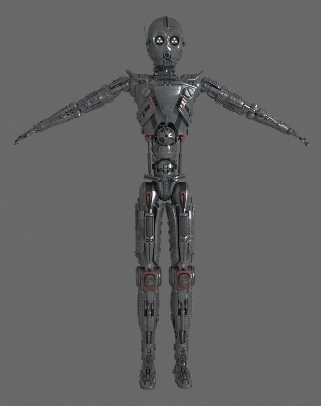 Protocol Droid 3D Model in Robot 3DExport