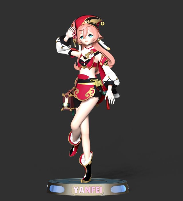 Yanfei - Genshin Impact 3D Print Model in Figurines 3DExport