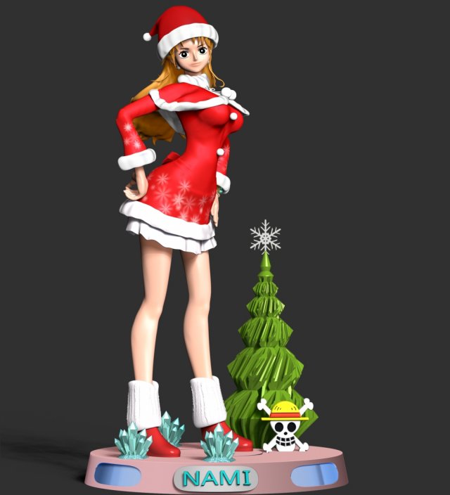 Nami Xmas - One Piece 3D Print Model in Figurines 3DExport