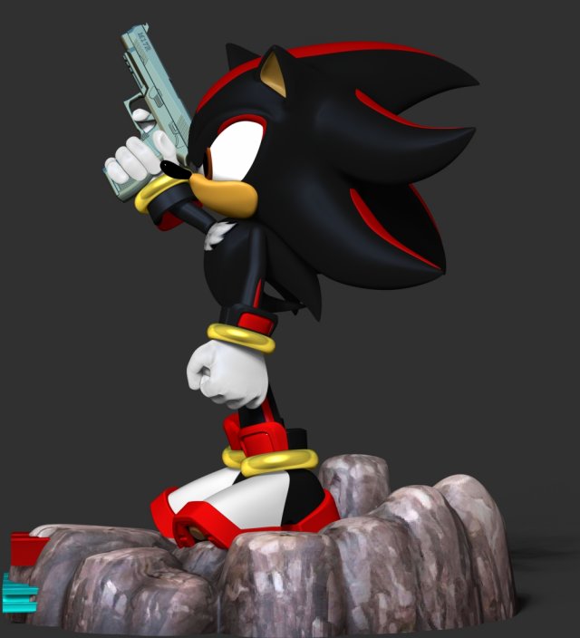 Shadow - Sonic The Hedgehog Modelo de Impressão 3D in Figurinhas 3DExport