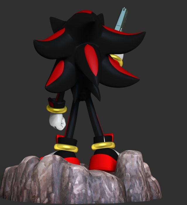 Shadow - Sonic The Hedgehog Modelo de Impressão 3D in Figurinhas 3DExport