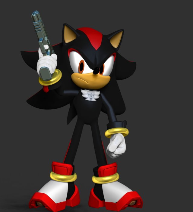 Shadow - Sonic The Hedgehog Modelo de Impressão 3D in Figurinhas 3DExport