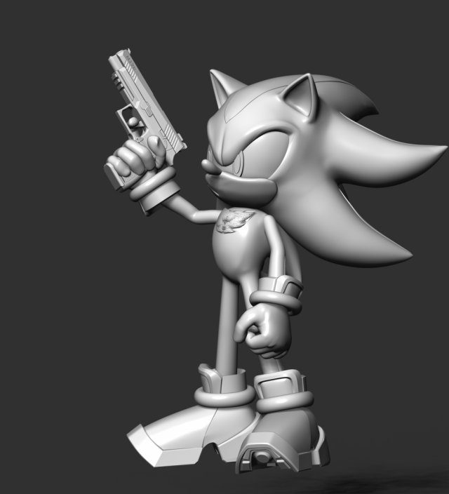 Shadow - Sonic The Hedgehog Modelo de Impressão 3D in Figurinhas 3DExport