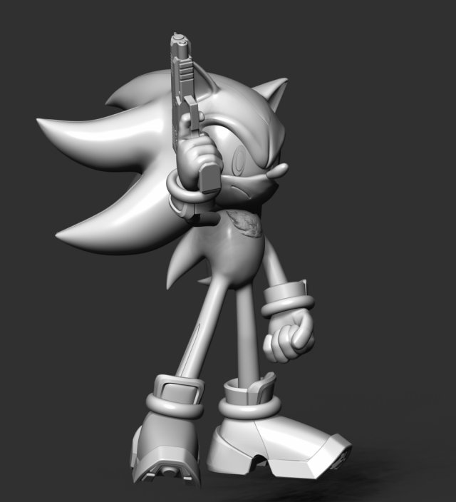 Shadow - Sonic The Hedgehog Modelo de Impressão 3D in Figurinhas 3DExport