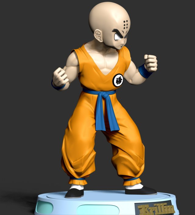 Krillin - Dragon Ball Fanart Free 3D Print Model in Figurines 3DExport