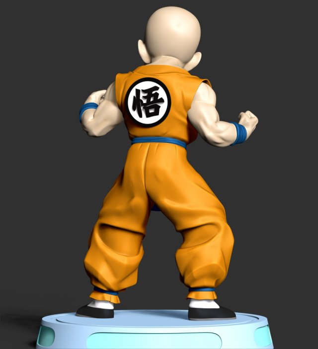 Krillin - Dragon Ball Fanart Free 3D Print Model in Figurines 3DExport