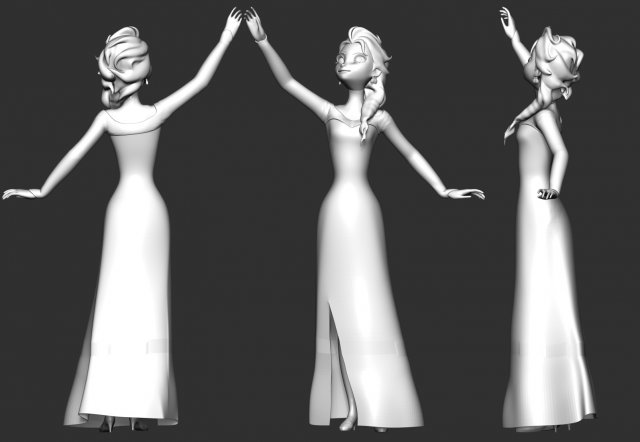 Elsa 3D Print Model in Figurines 3DExport