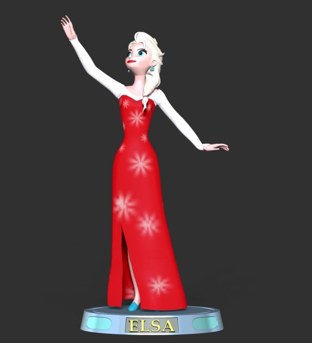 Elsa 3D Print Model in Figurines 3DExport