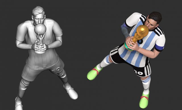 Lionel Messi 3D Print Model in Figurines 3DExport