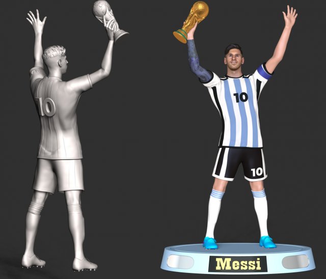 Messi 3D Print Model in Figurines 3DExport