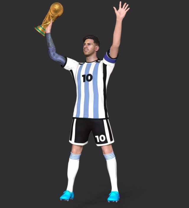 Messi 3D Print Model in Figurines 3DExport