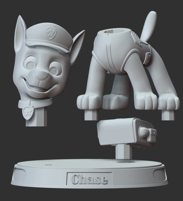 Paw Patrol - Chase 3D Print Model in Figurines 3DExport