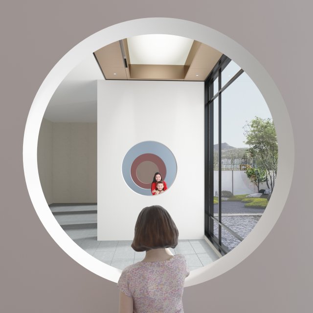 Modern Geometric Landscape Arched Exhibition Hall Gradual Circular ...