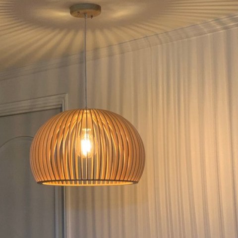 Rattan LED Wood Pendant Light 3D Model in Floor Lamps 3DExport