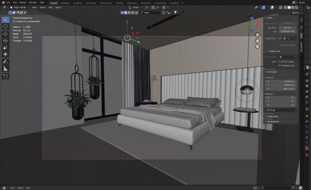Bedroom - Interior Scene - Architectural Visualization 3D Model in ...