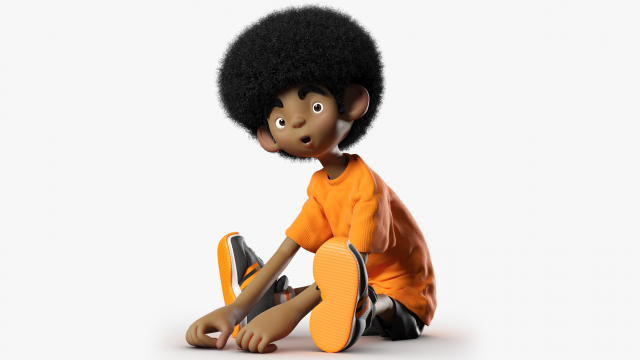 Afro Kid 3D Model in Child 3DExport
