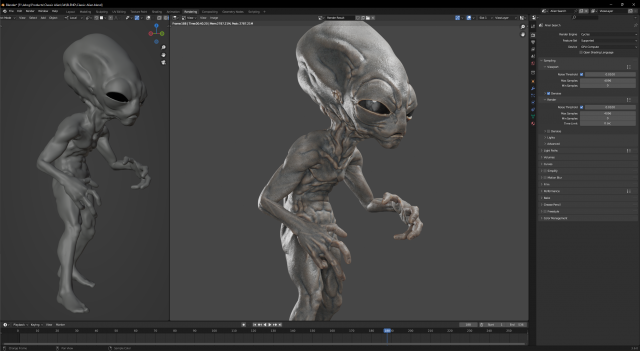 Classic Alien Blender 3D Model in Alien 3DExport