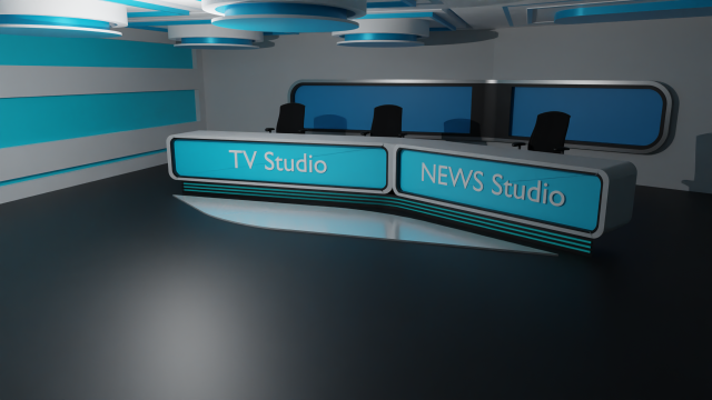 Virtual TV Studio 3D Model in Office 3DExport