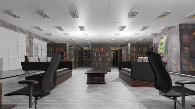 Library Interior 3D Model in Office 3DExport