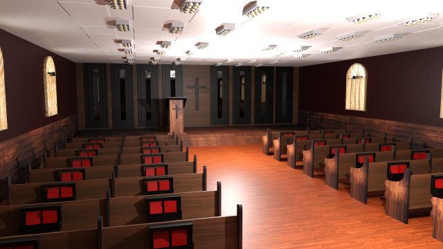 Church Interior 3D Model in Lobby 3DExport