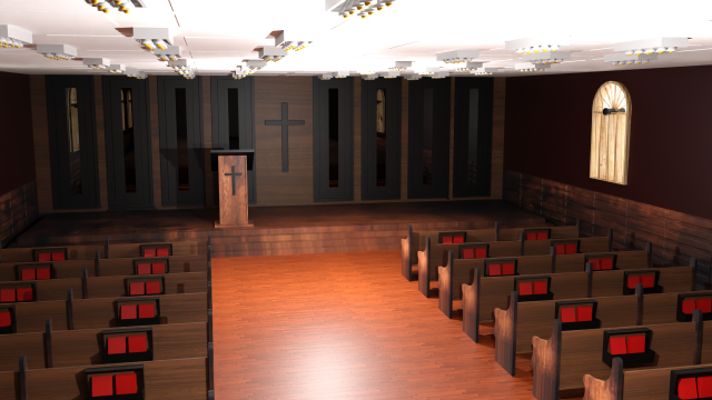 Church Interior 3D Model in Lobby 3DExport