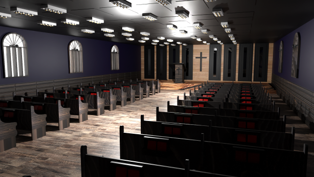 Church Interior 3D Model in Office 3DExport