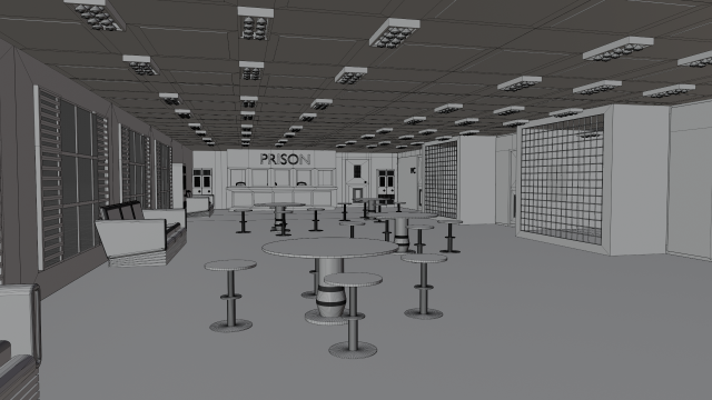 Prison Interior 3D Model in Lobby 3DExport