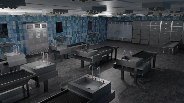 Autopsy Morgue Laboratory 3D Model in Office 3DExport