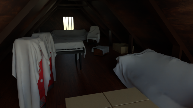 Attic Interior 3D Model in Store Spaces 3DExport