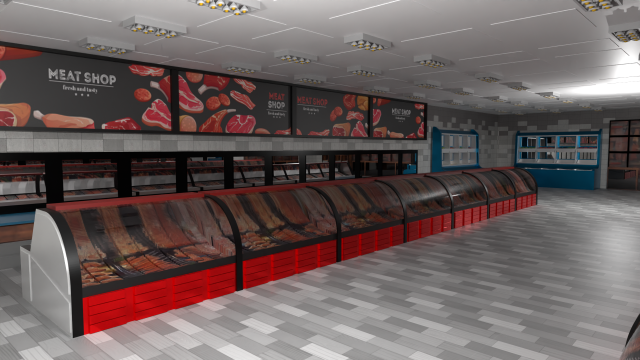 Butcher Shop 3D Model in Lobby 3DExport