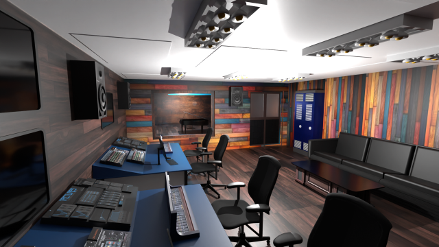 Recording Studio 3D Model in Office 3DExport