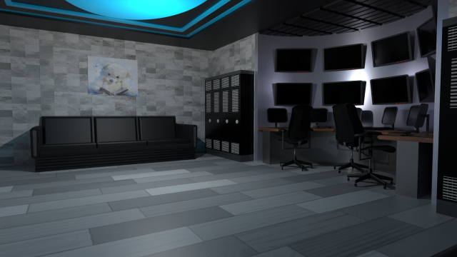 Security Control Room 3D Model in Office 3DExport