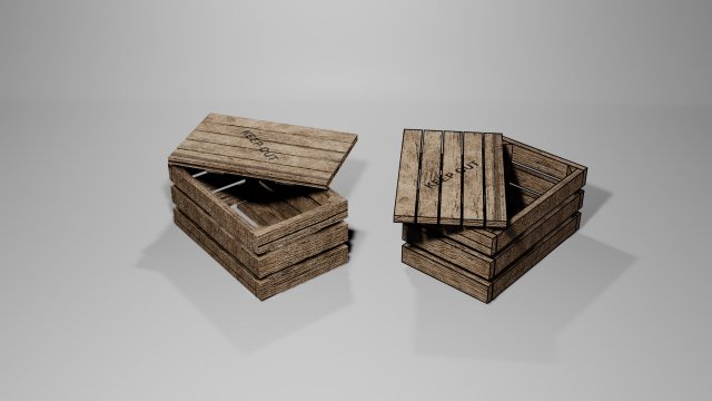 3D WOODEN CRATES BOX game-ready 3D Model in Shipping Containers 3DExport