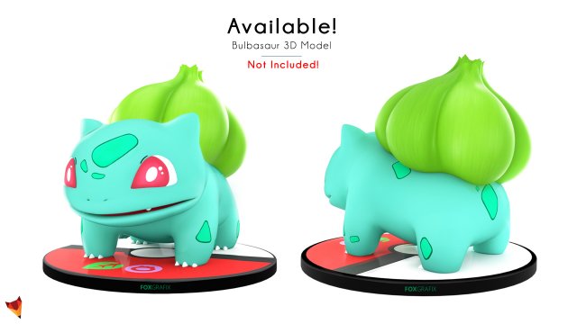 Pokemon Bulbasaur Fire Concept 3D Model in Fantasy 3DExport