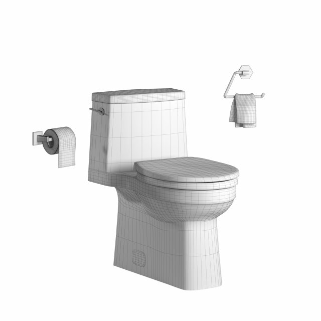 Toilet 3D Model in Bathroom 3DExport