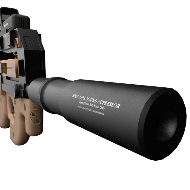 Assault rifle FN P90 with silencer and aim 2 texture pack 3D Model in ...