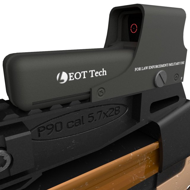 Assault rifle FN P90 with silencer and aim 2 texture pack 3D Model in ...