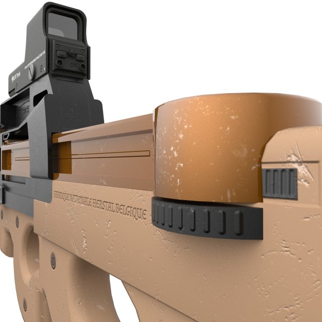 Assault rifle FN P90 with silencer and aim 2 texture pack 3D Model in ...