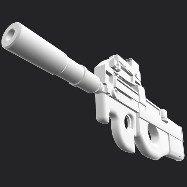 Assault rifle FN P90 with silencer and aim 2 texture pack 3D Model in ...