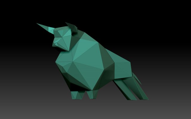 Low poly bull 3D Print Model in Sculpture 3DExport