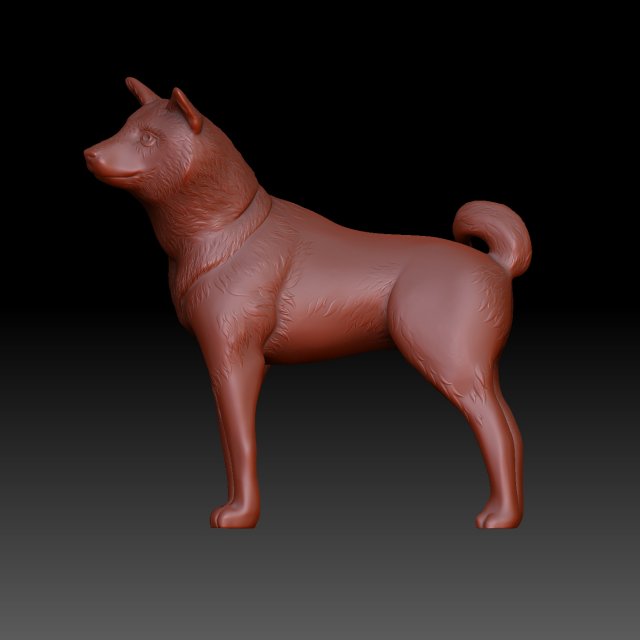 Shiba inu 3D Print Model in Sculpture 3DExport