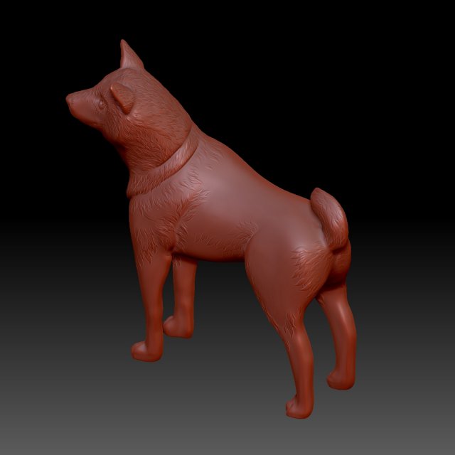 Shiba inu 3D Print Model in Sculpture 3DExport