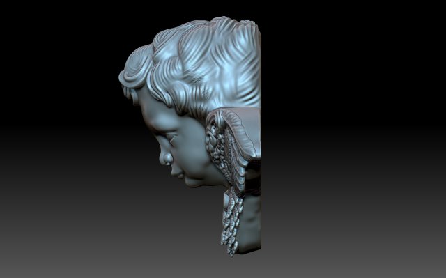 Angel head 3D Print Model in Sculpture 3DExport