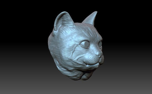 Cat head 3D Print Model in Figurines 3DExport