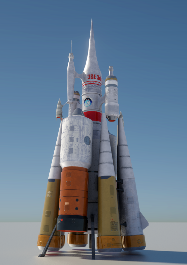 Space Rocket 3D Model in Fantasy Spacecraft 3DExport