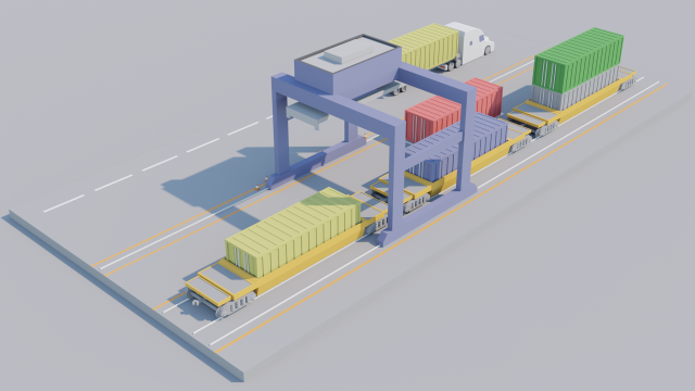 Low poly container terminal 3D Model in Heavy Equipment 3DExport
