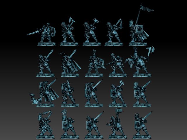 Medieval Knight Megapack 3D Print Model in Figurines 3DExport