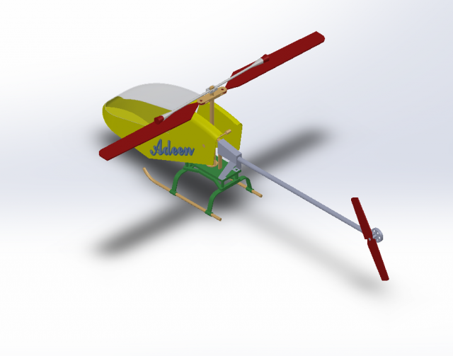 Remote Control RC helicopter Solidworks 3D Model in Helicopter 3DExport
