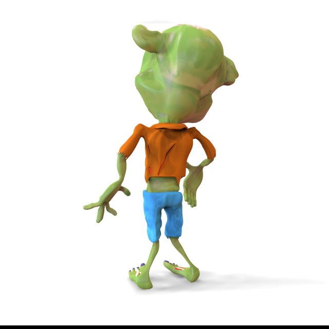 Drunk Zombie 3D Model in Cartoon 3DExport